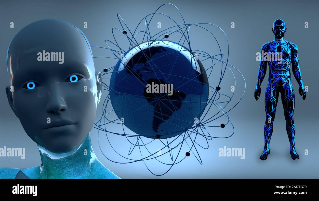 3D Illustration of a Humanoid Robot commonly called Android Artificial ...