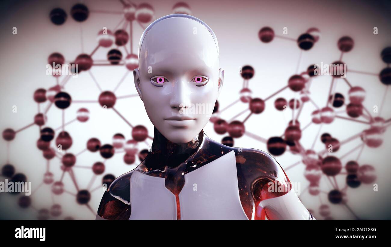 3D Illustration of a Humanoid Robot commonly called Android Artificial ...