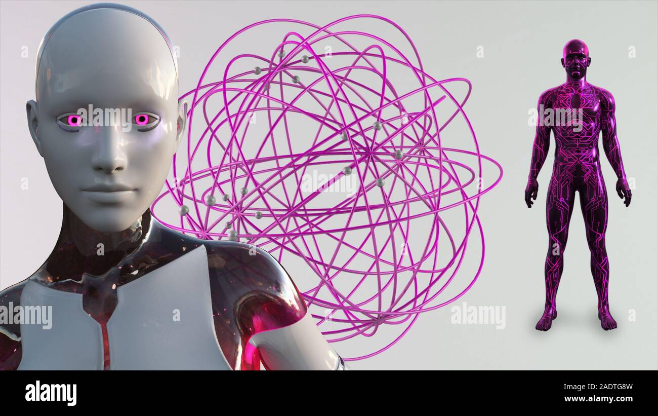 3D Illustration of a Humanoid Robot commonly called Android Artificial ...