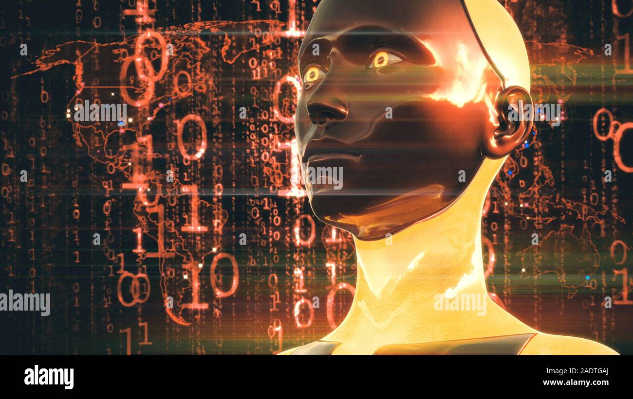 3D Illustration of a Humanoid Robot commonly called Android Artificial ...