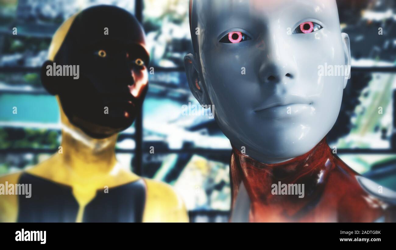 3d Illustration Of A Humanoid Robot Commonly Called Android Artificial