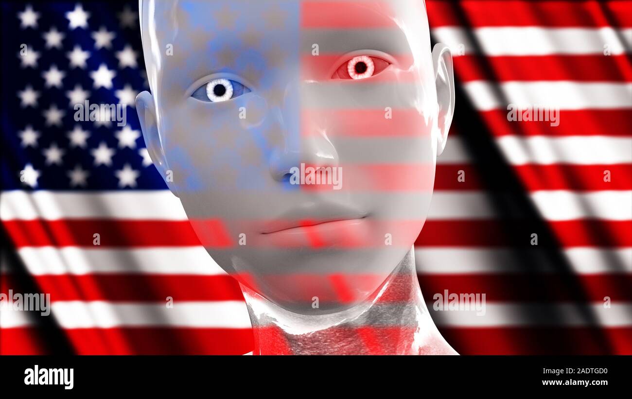 3D Illustration of a Humanoid Robot commonly called Android USA AI ...