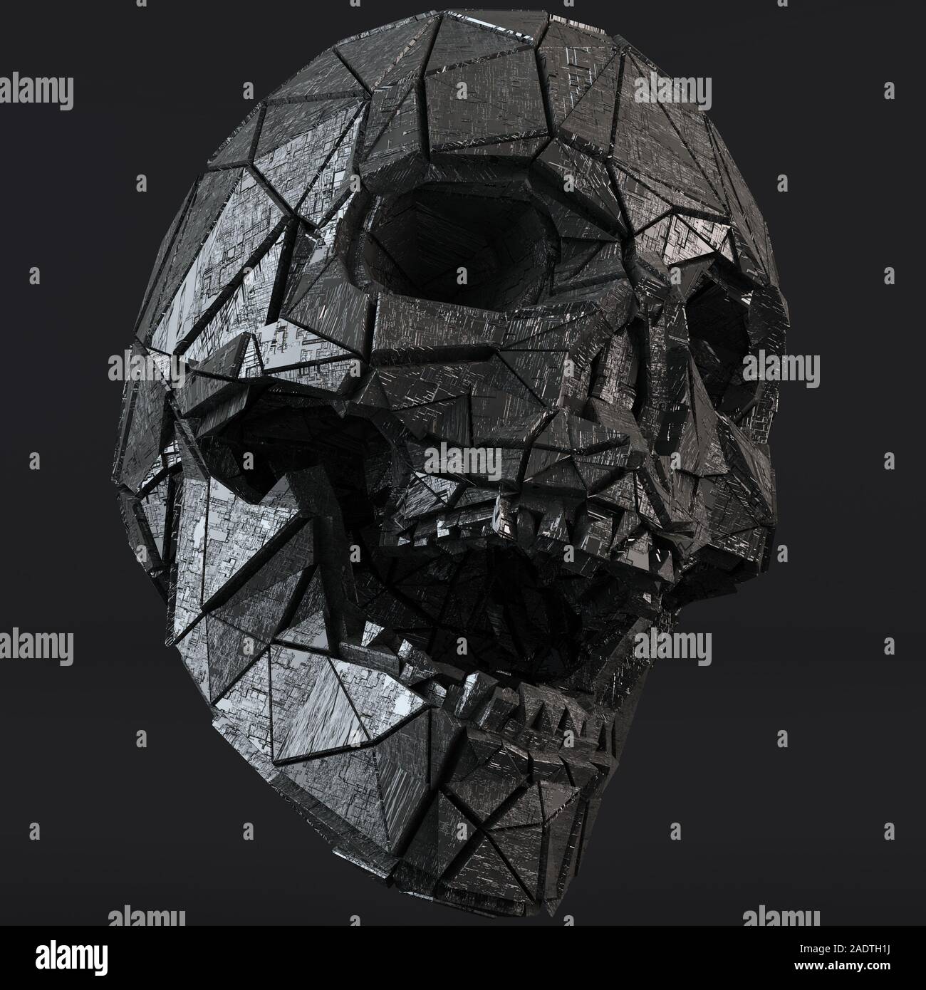 Science Fiction Fantasy Futuristic Human Skull 3D Illustration Stock ...