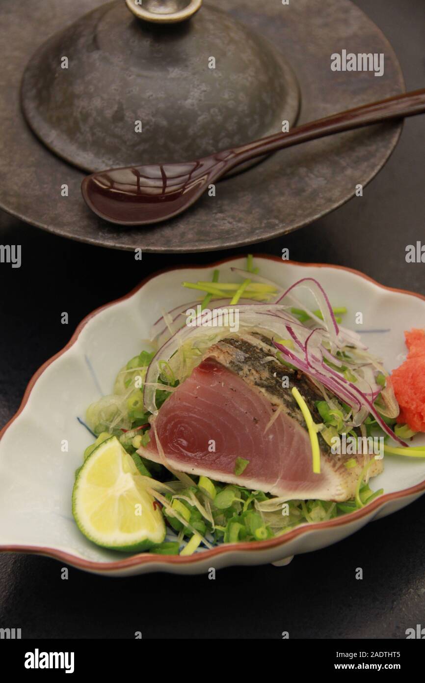 High angle shot of the Japanese traditional food set Stock Photo - Alamy