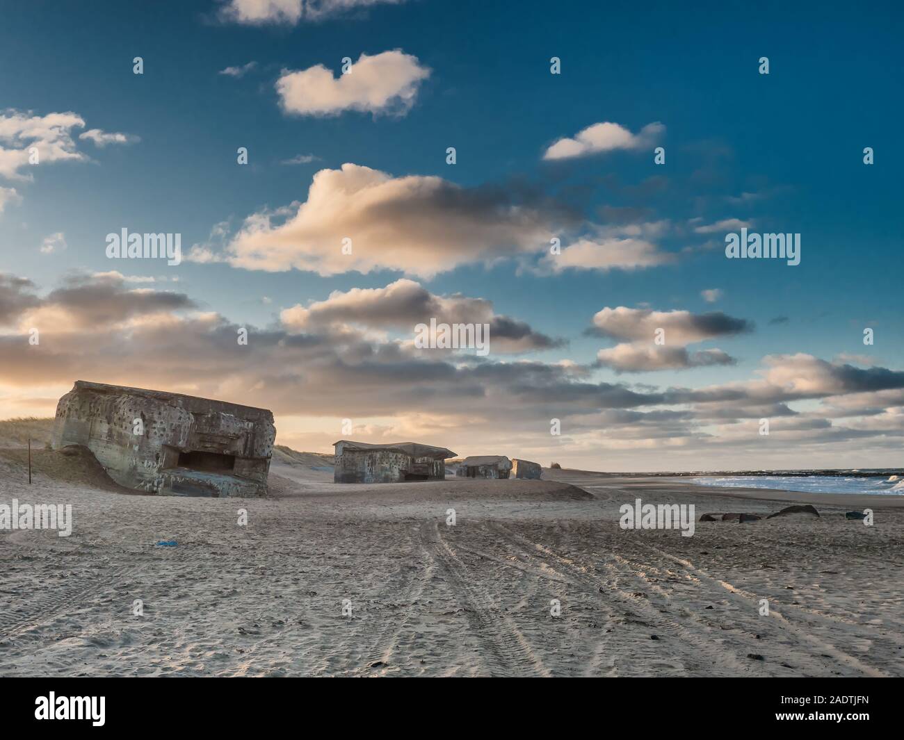 Bunker from WW2 on a Danish beach in Thyboroen, Denmark Stock Photo - Alamy