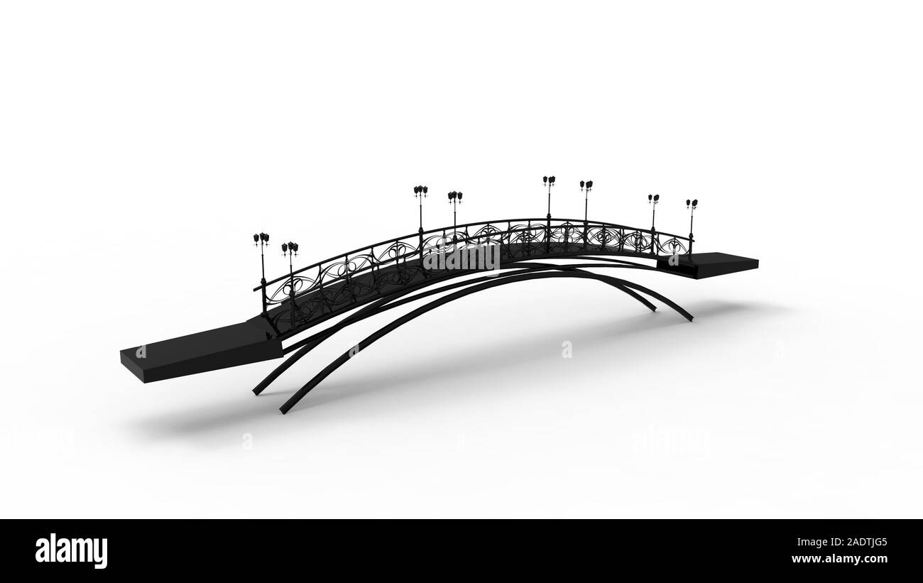 3d rendering of a a bridge isolated in a bright studio background Stock ...