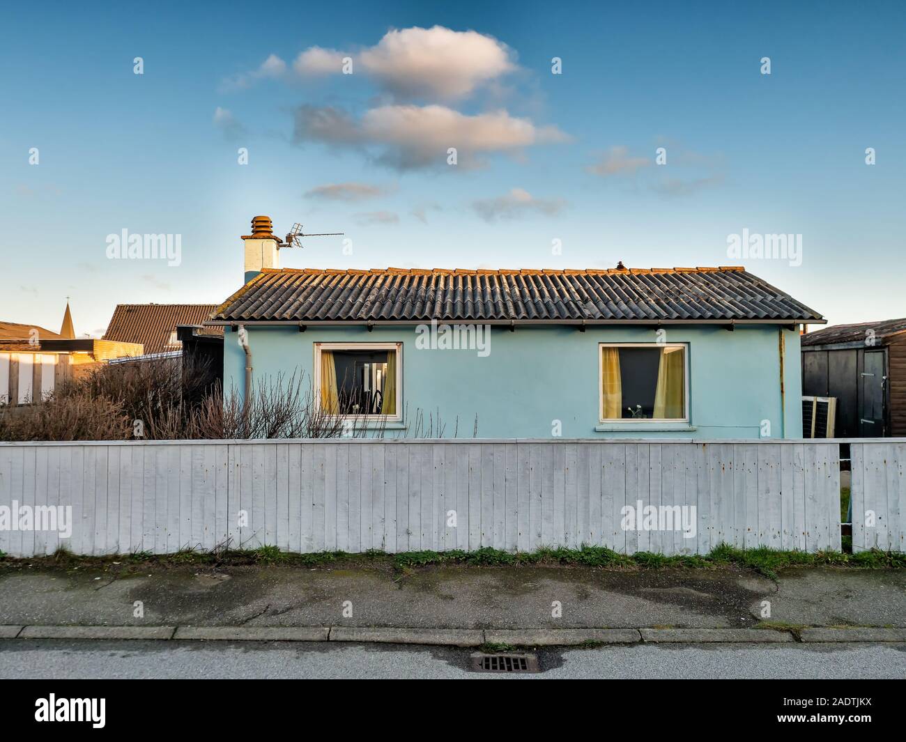 Modest simple home in Thyboroen, West Denmark Stock Photo - Alamy
