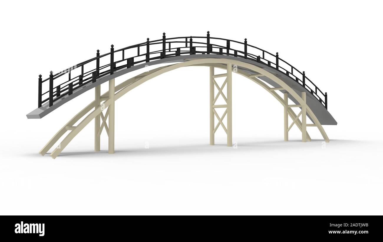 3d rendering of a a bridge isolated in a bright studio background Stock ...