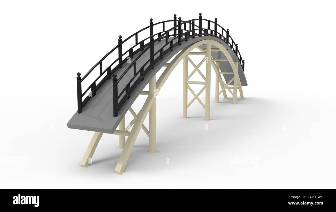 3d rendering of a a bridge isolated in a bright studio background Stock ...