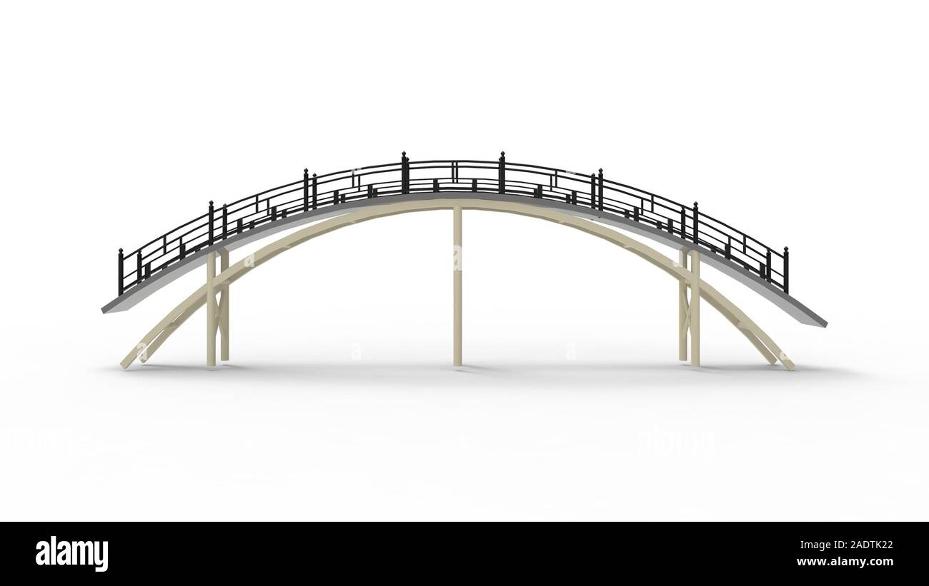 3d rendering of a a bridge isolated in a bright studio background Stock ...