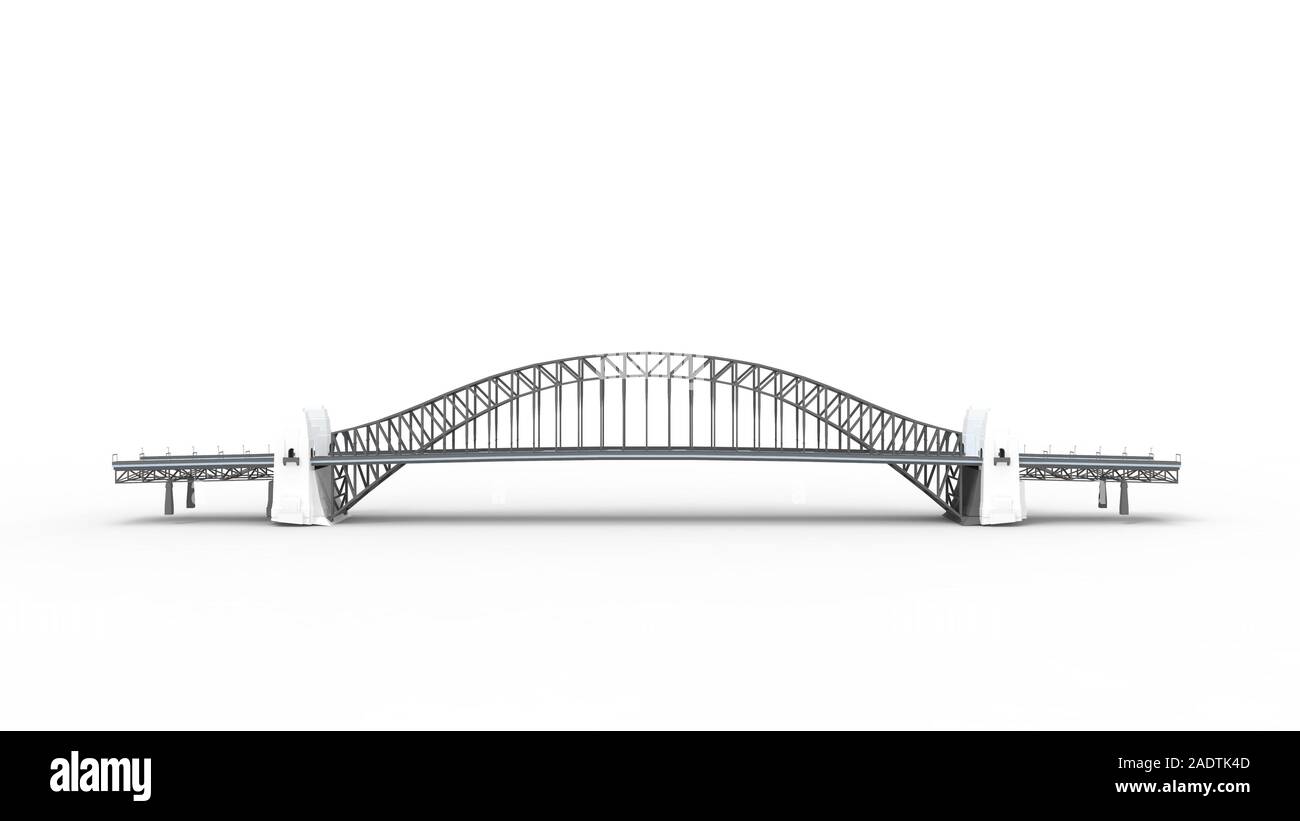 3d rendering of a a bridge isolated in a bright studio background Stock ...