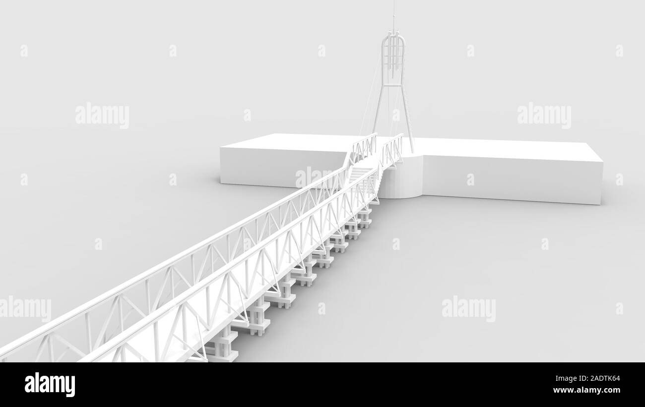 3d rendering of a a bridge isolated in a bright studio background Stock ...