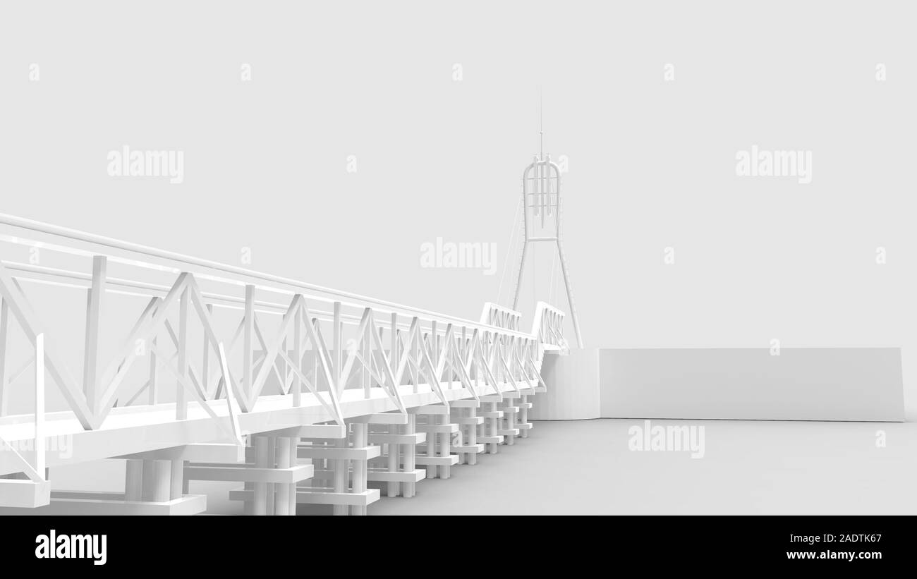 3d rendering of a a bridge isolated in a bright studio background Stock ...