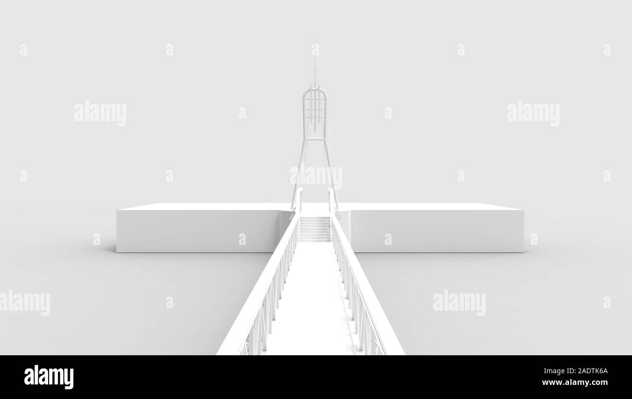 3d rendering of a a bridge isolated in a bright studio background Stock ...