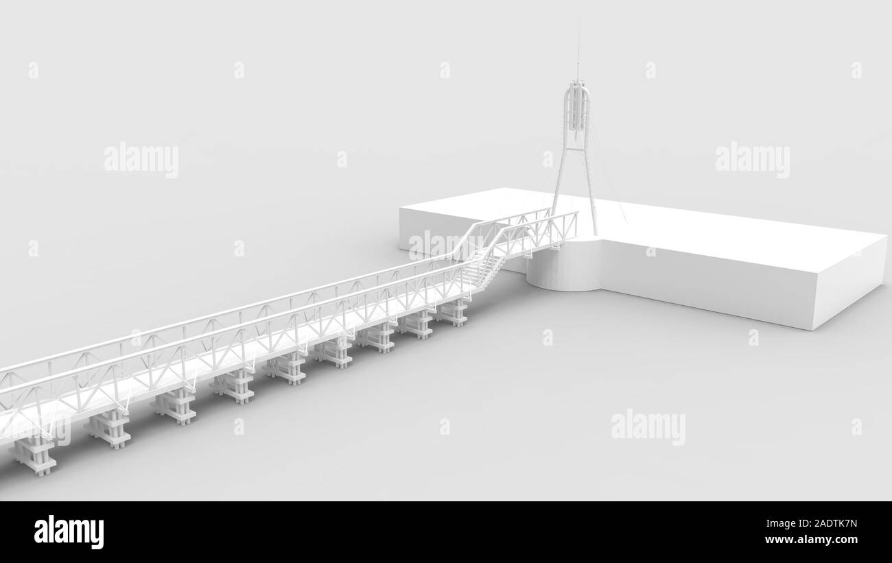 3d rendering of a a bridge isolated in a bright studio background Stock ...