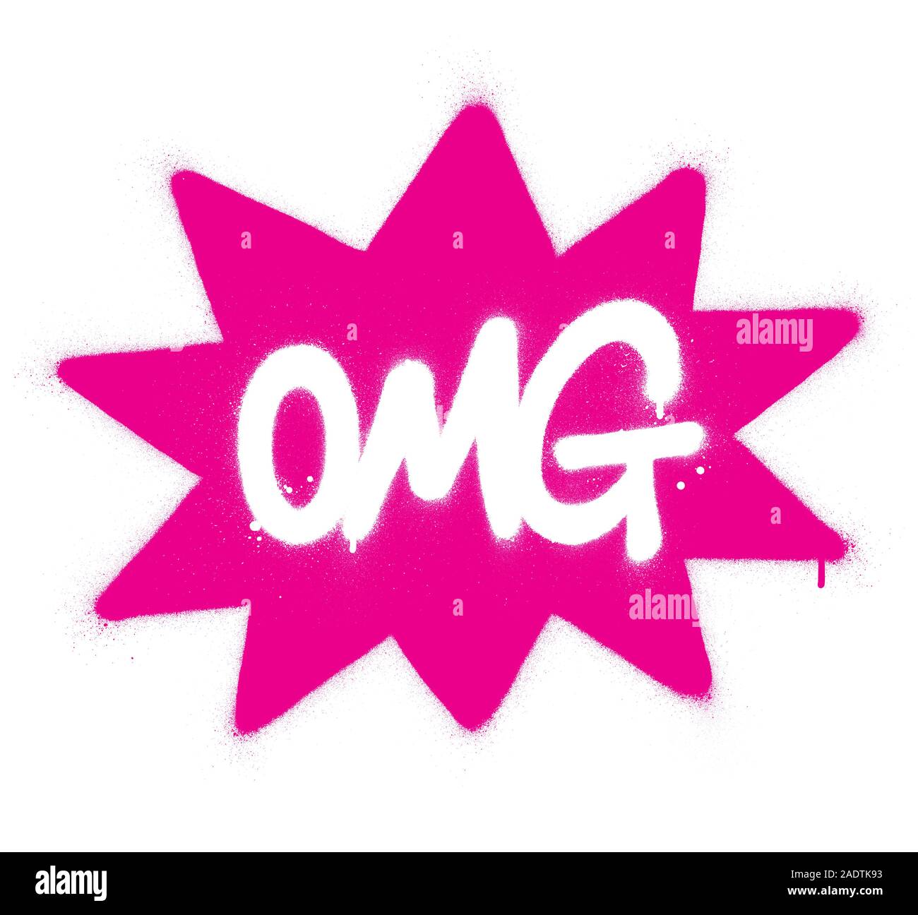 graffiti OMG abbreviation sprayed in white over pink star Stock Vector ...