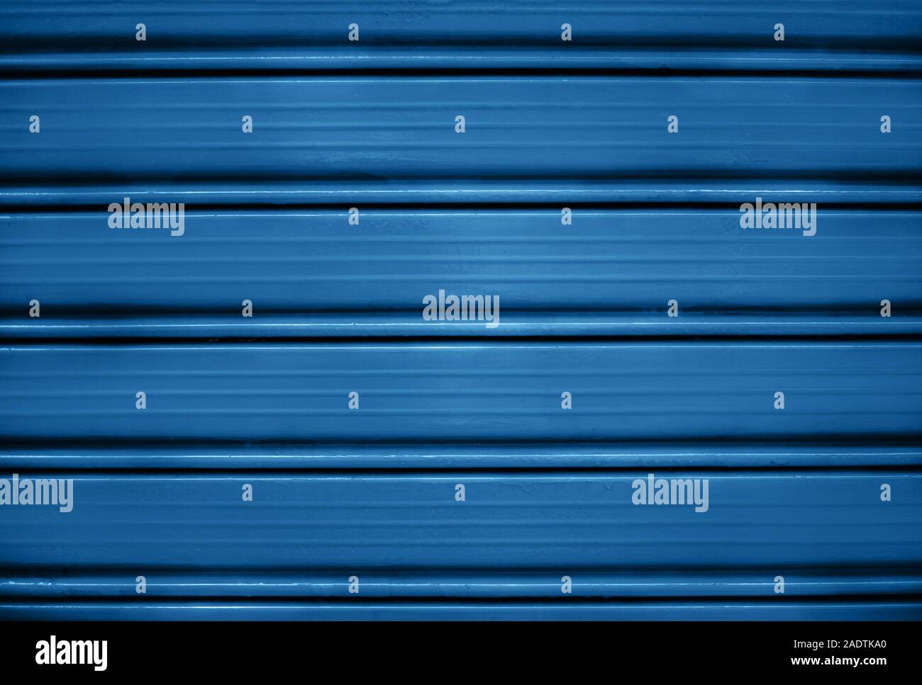 Bright metal blue painted shutter or roller blind Stock Photo - Alamy