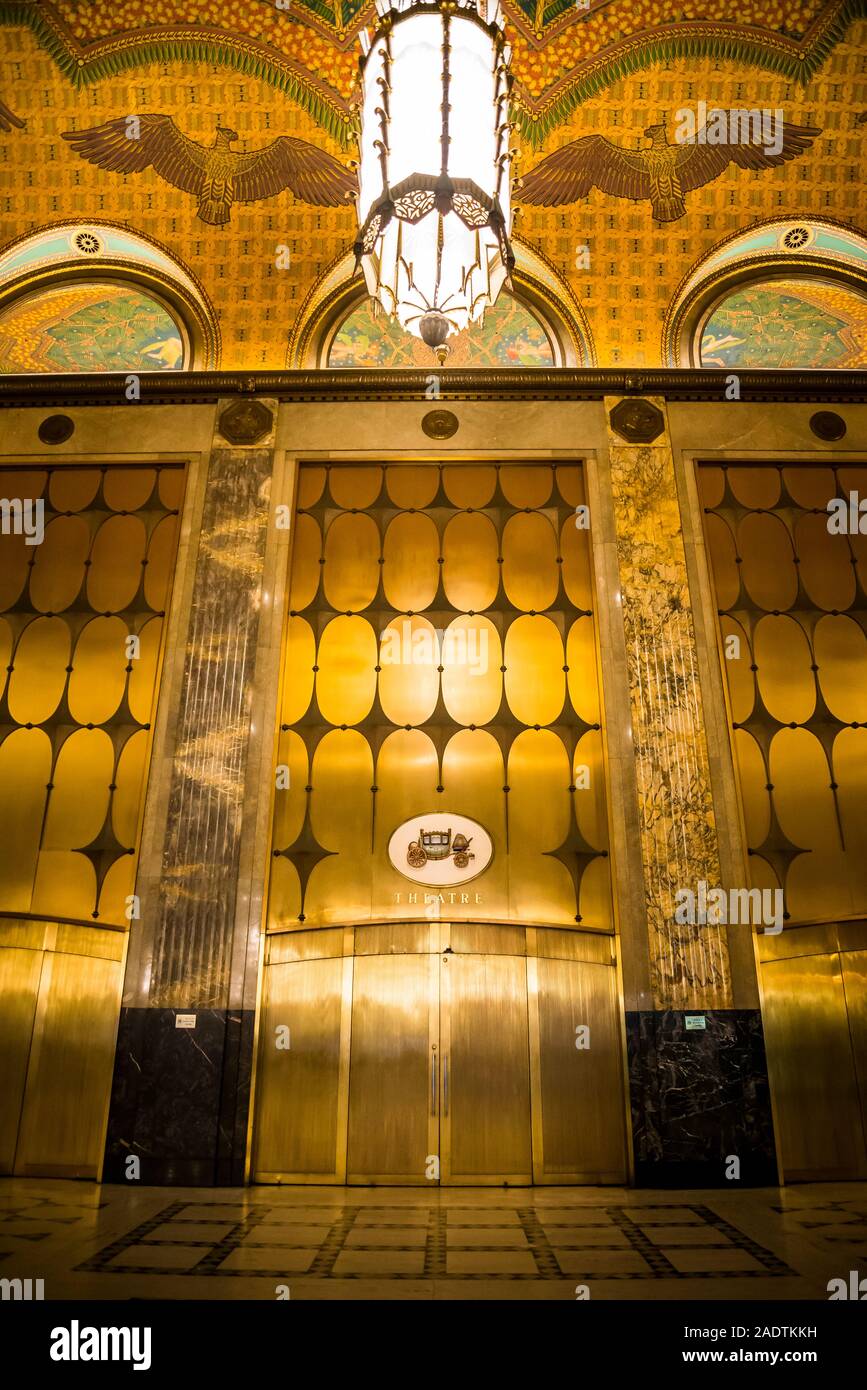 Theatre entrance at the Fisher Building, a landmark skyscraper located ...