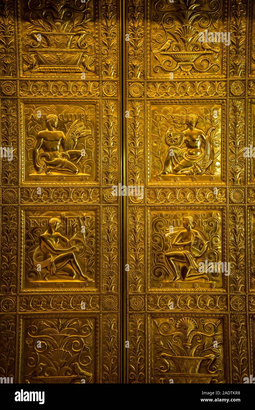 Elevator door, Fisher Building, a landmark skyscraper located at 3011 ...