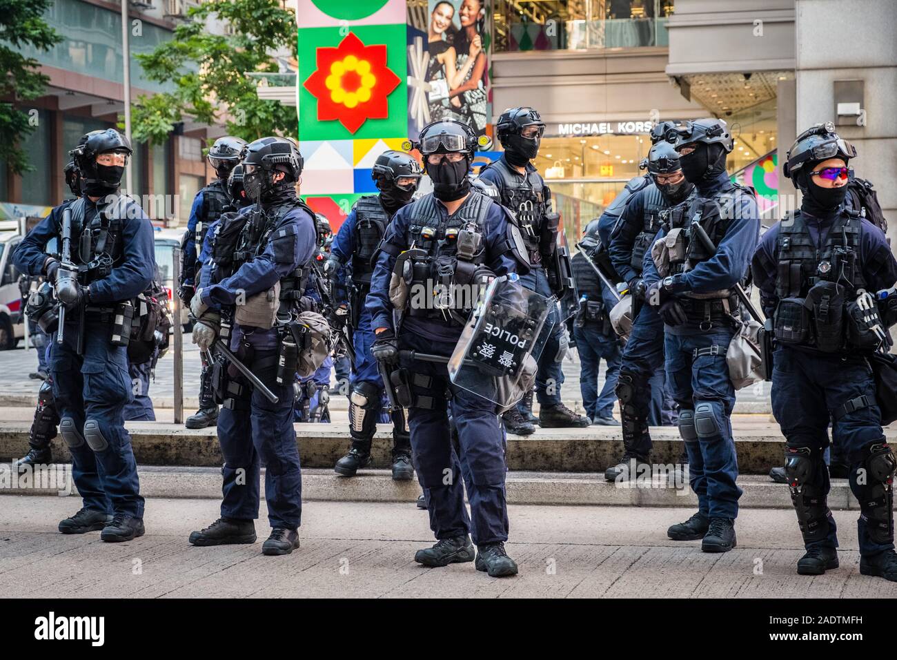 HongKong - December 01, 2019: Riot Police on demonstration during the ...