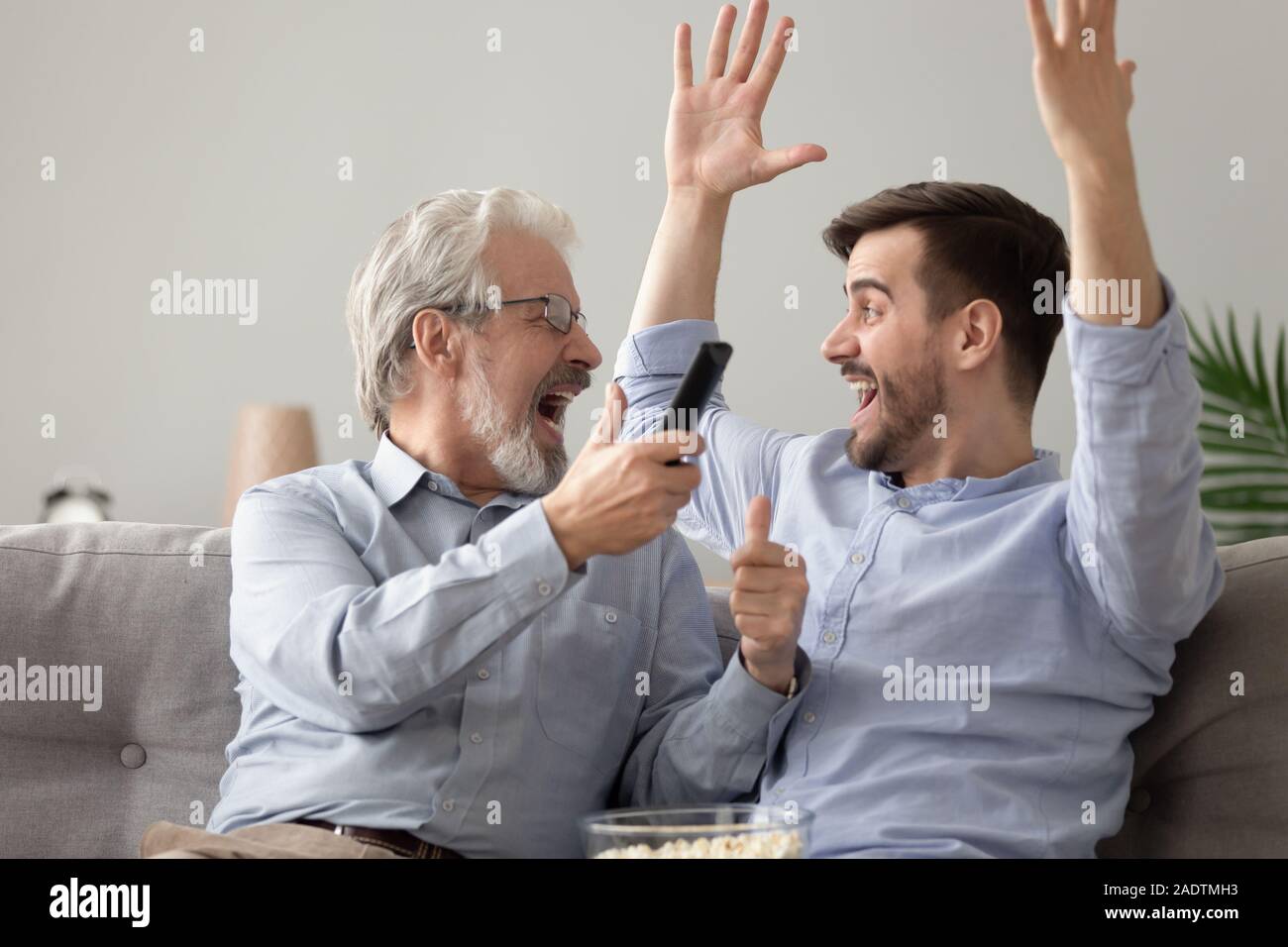 Father and son football fans hi-res stock photography and images - Alamy