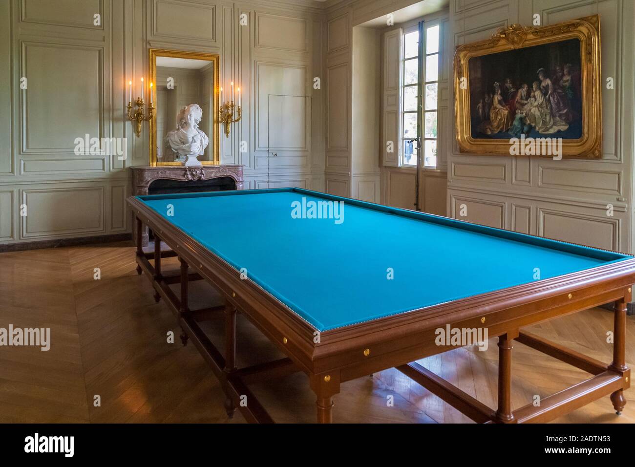 Perfect view of the billiard room on the ground floor in the Petit ...