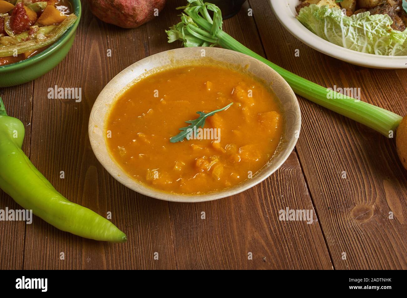 Peanut and Squash Stew, Chadian cuisine, Traditional assorted African ...