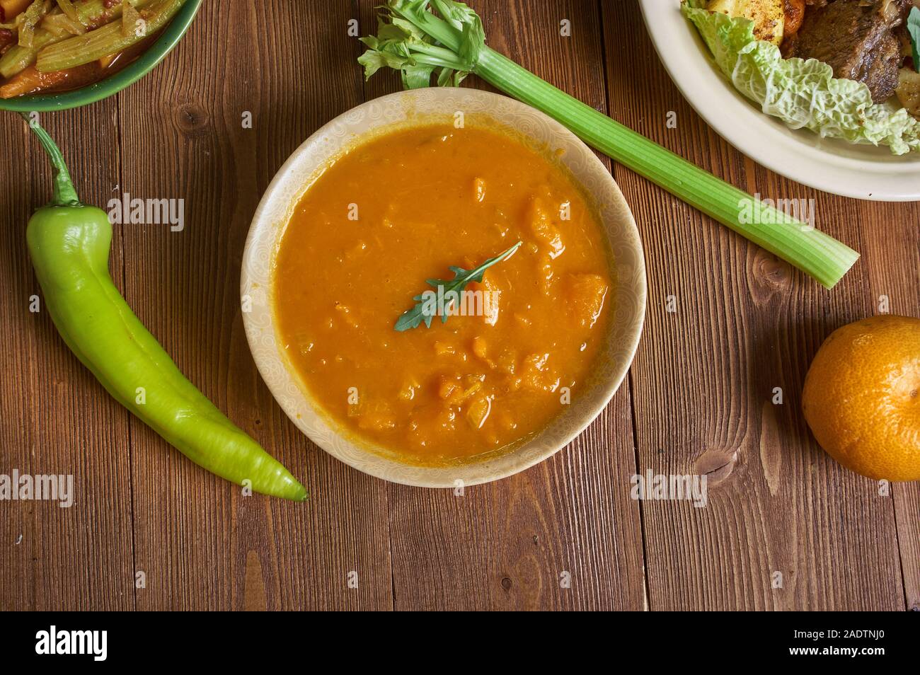 Peanut and Squash Stew, Chadian cuisine, Traditional assorted African ...