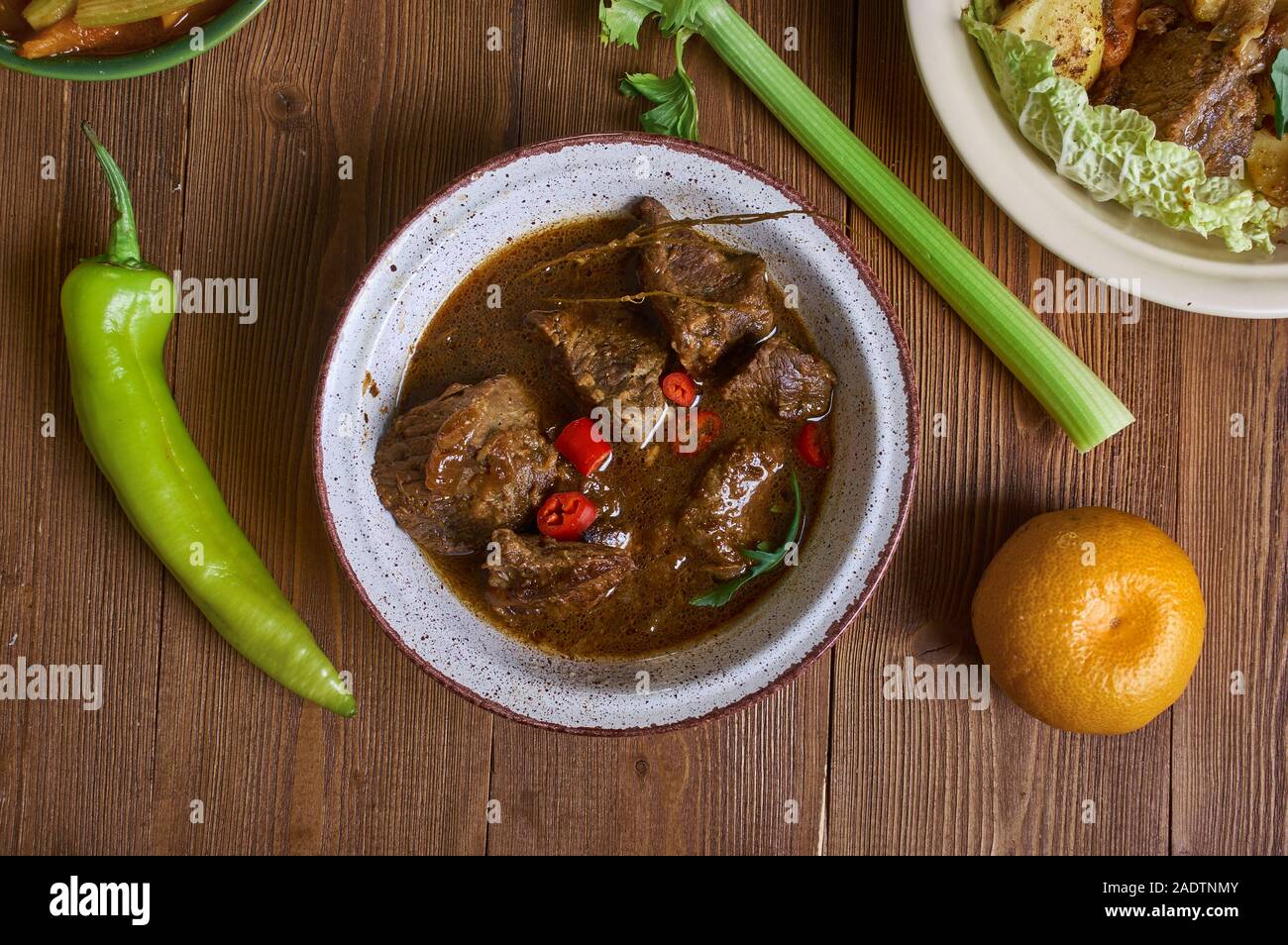 Bangaou, lamb stew, Chadian cuisine, Traditional assorted African ...