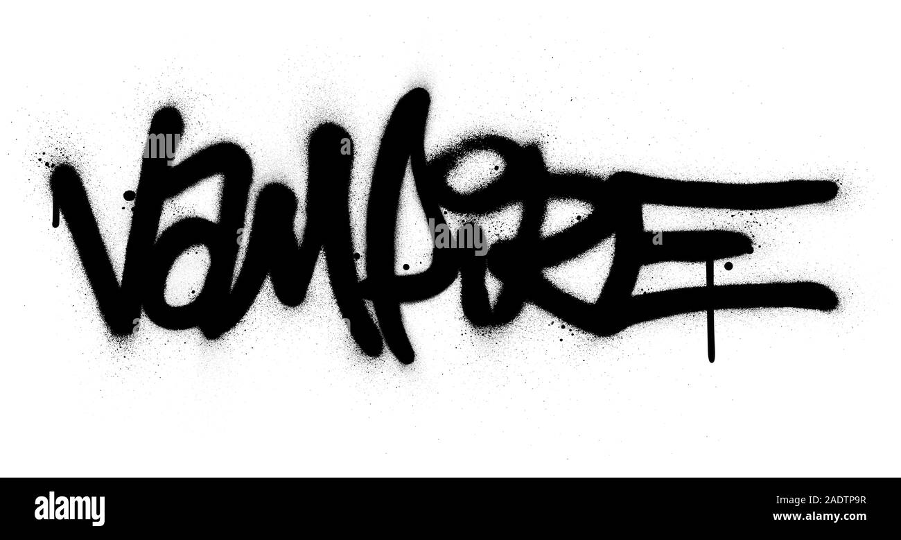 graffiti vampire word sprayed in black over white Stock Vector Image ...