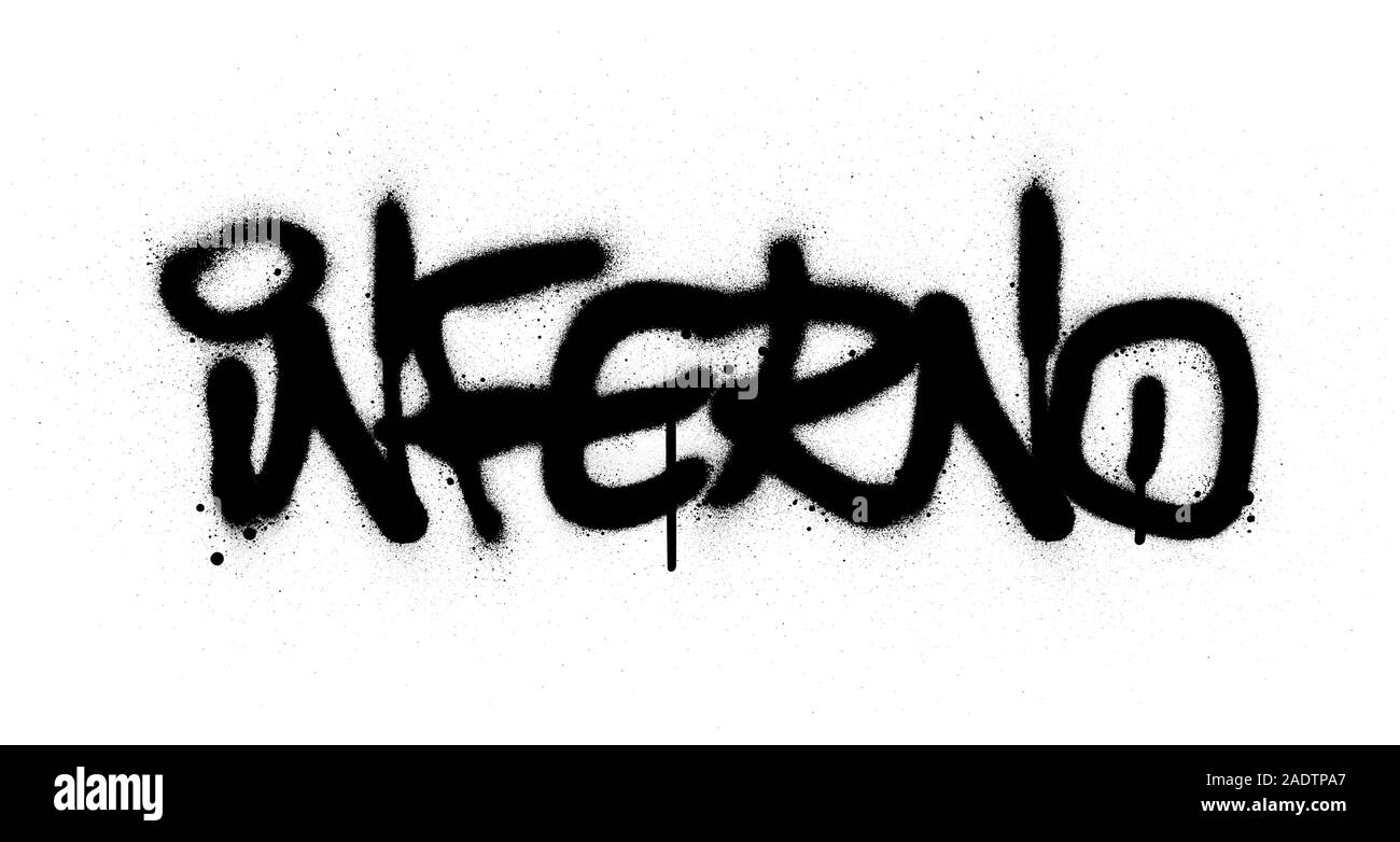 graffiti inferno word sprayed in black over white Stock Vector Image ...