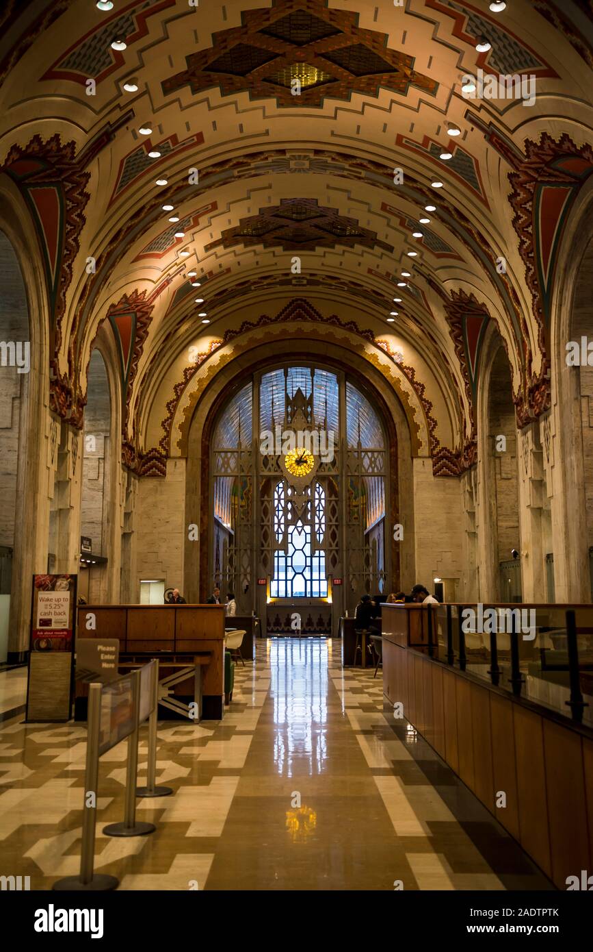 Banking hall at the The Guardian Building, a Historic art deco landmark ...