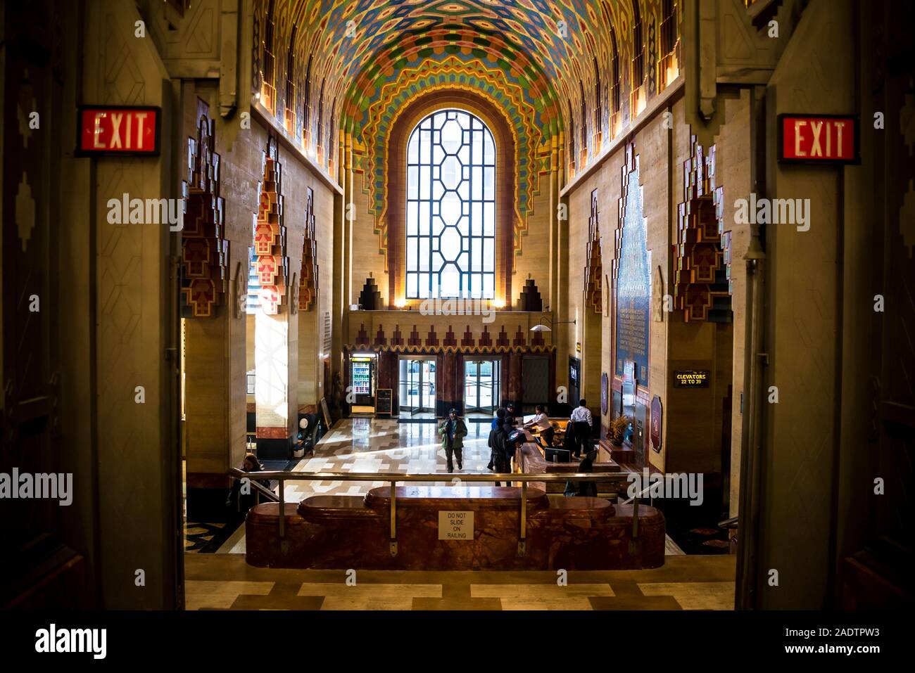 Lower lobby at the The Guardian Building, a Historic art deco landmark ...