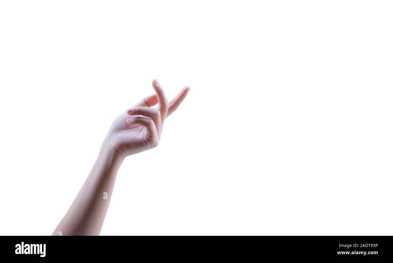 woman hand on white background Stock Photo - Alamy
