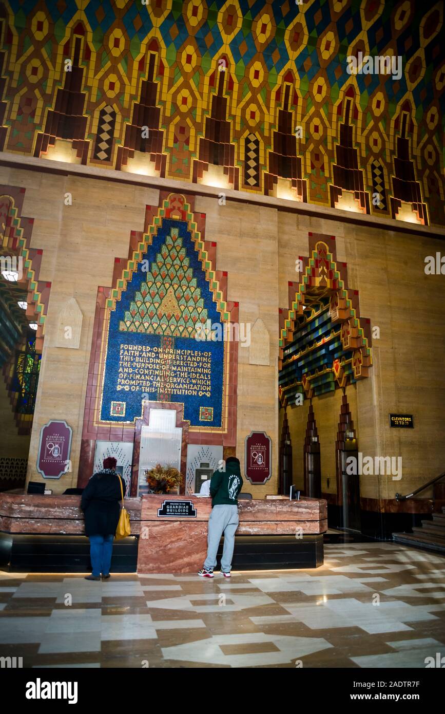 Lower lobby at the The Guardian Building, a Historic art deco landmark ...