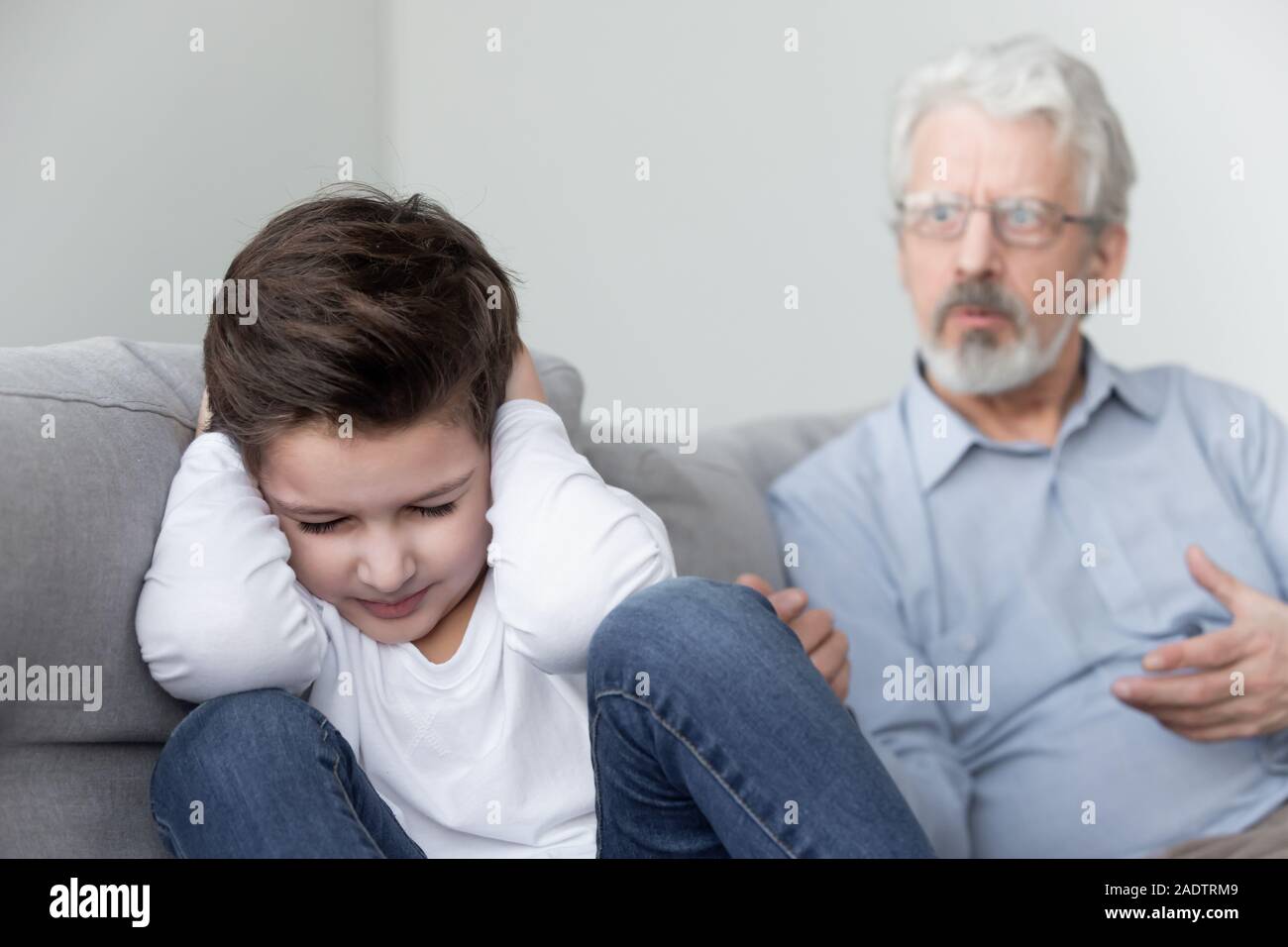 Annoyed child elderly hi-res stock photography and images - Alamy