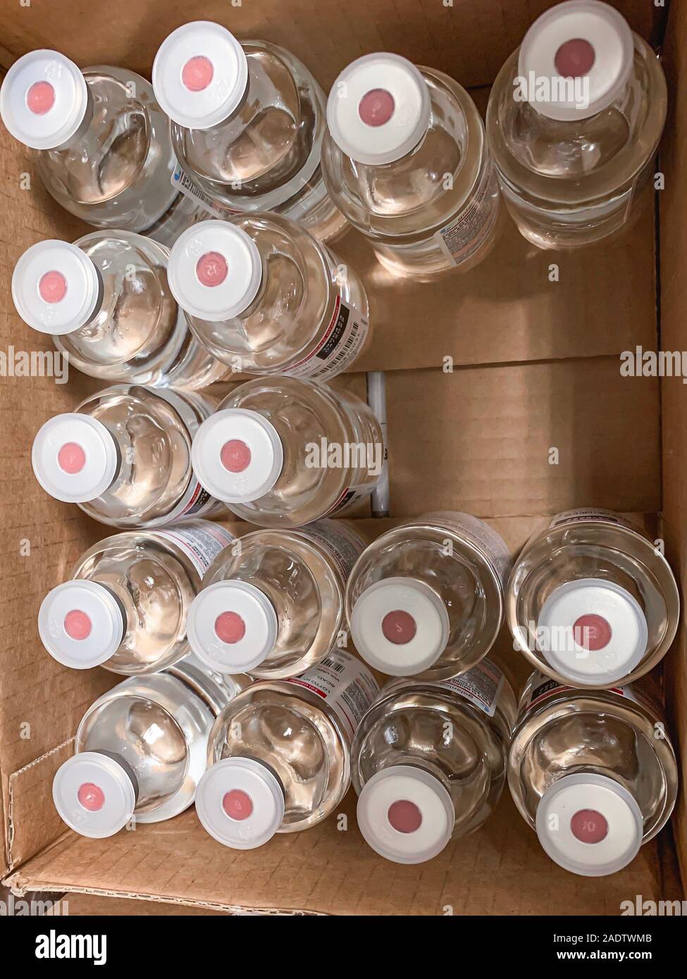 top view of a box full of vials in a microbiology laboratory Stock ...