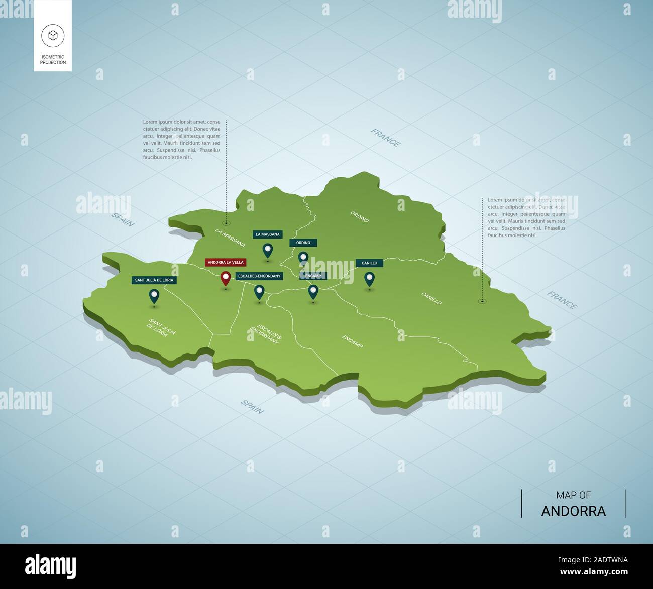 where is andorra located on a labeled map