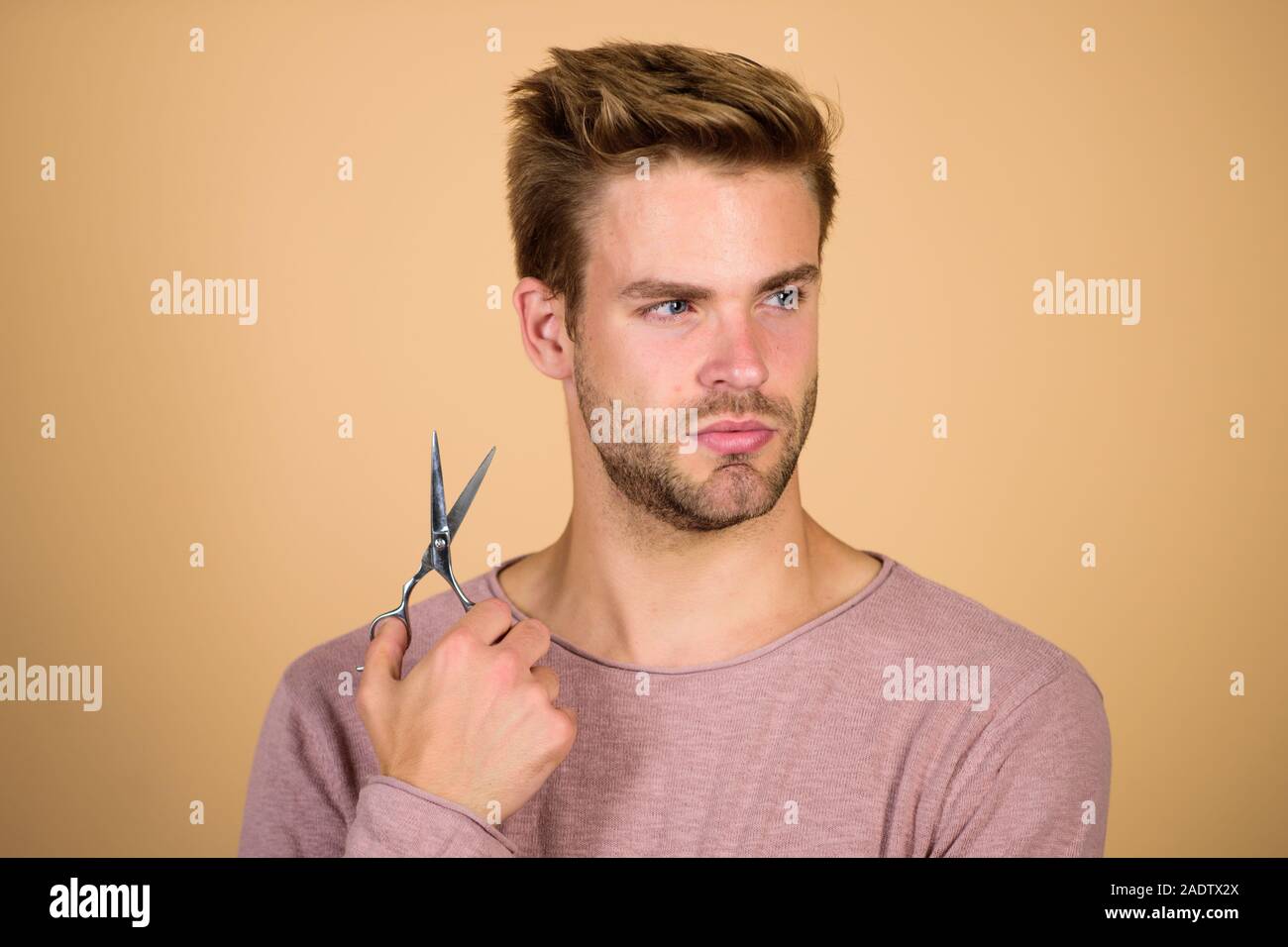 How To Hipster Haircut Fresh Hairstyle. Barbershop Concept. Barbershop