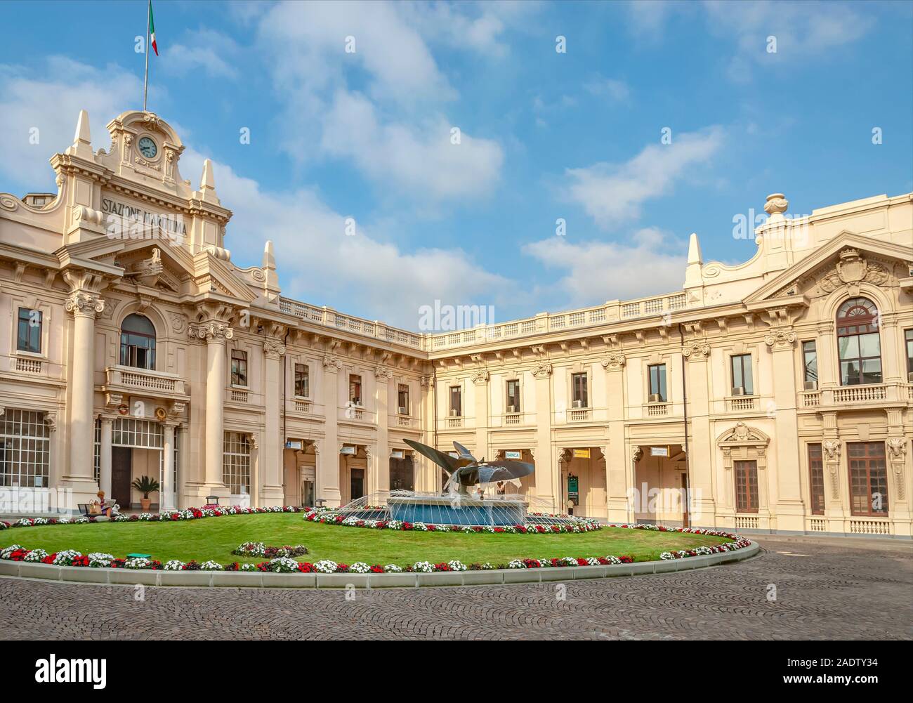 Stazione marittima of Genoa, Italy, the most important embarkation and ...