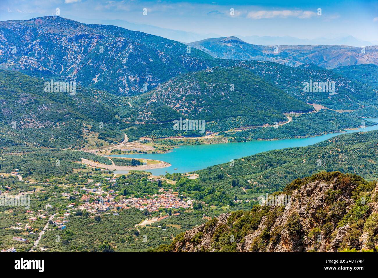 Cretan mountain landscape with Aposelemi reservoir, Crete, Greece Stock ...