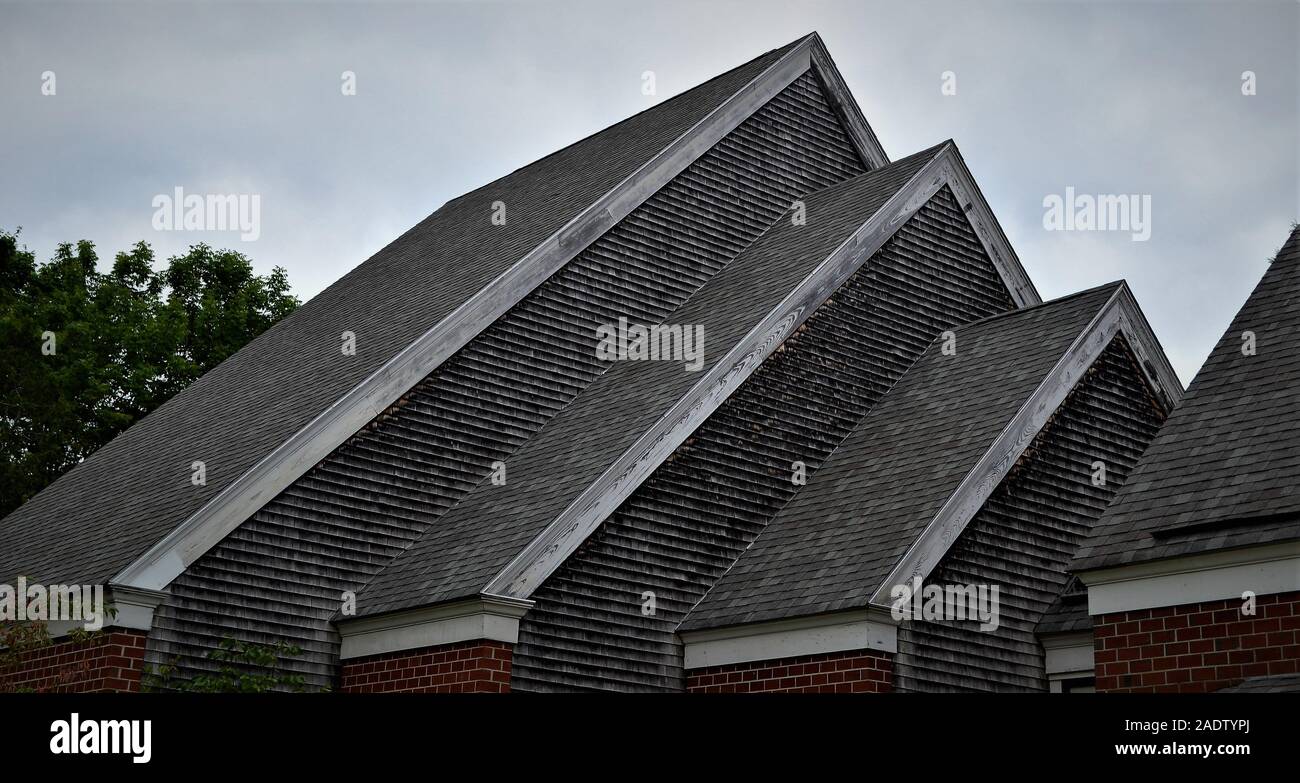 Roof levels forming geometric design Stock Photo - Alamy
