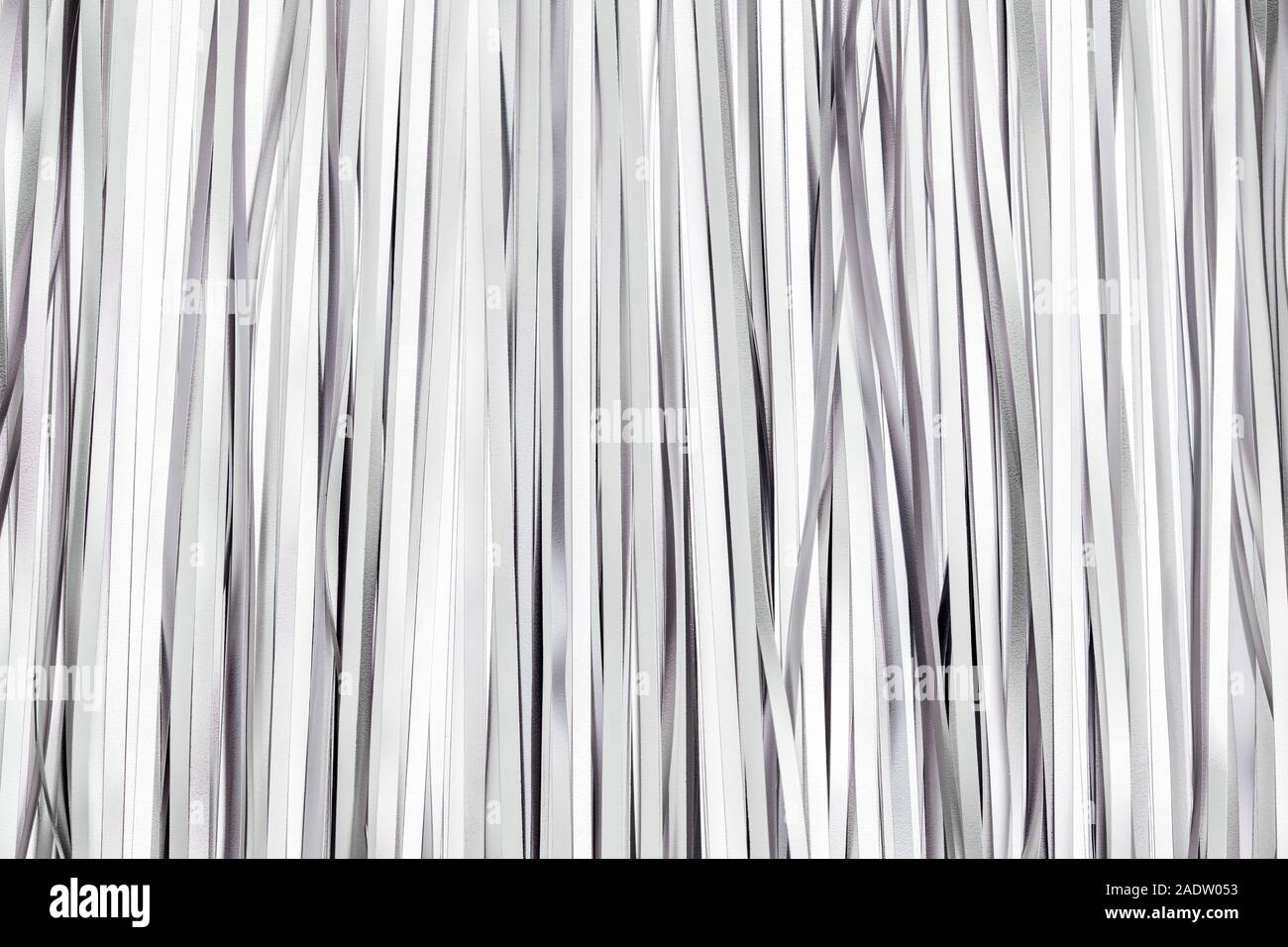 parallel silver tinsel strips texture background, christmas decoration ...