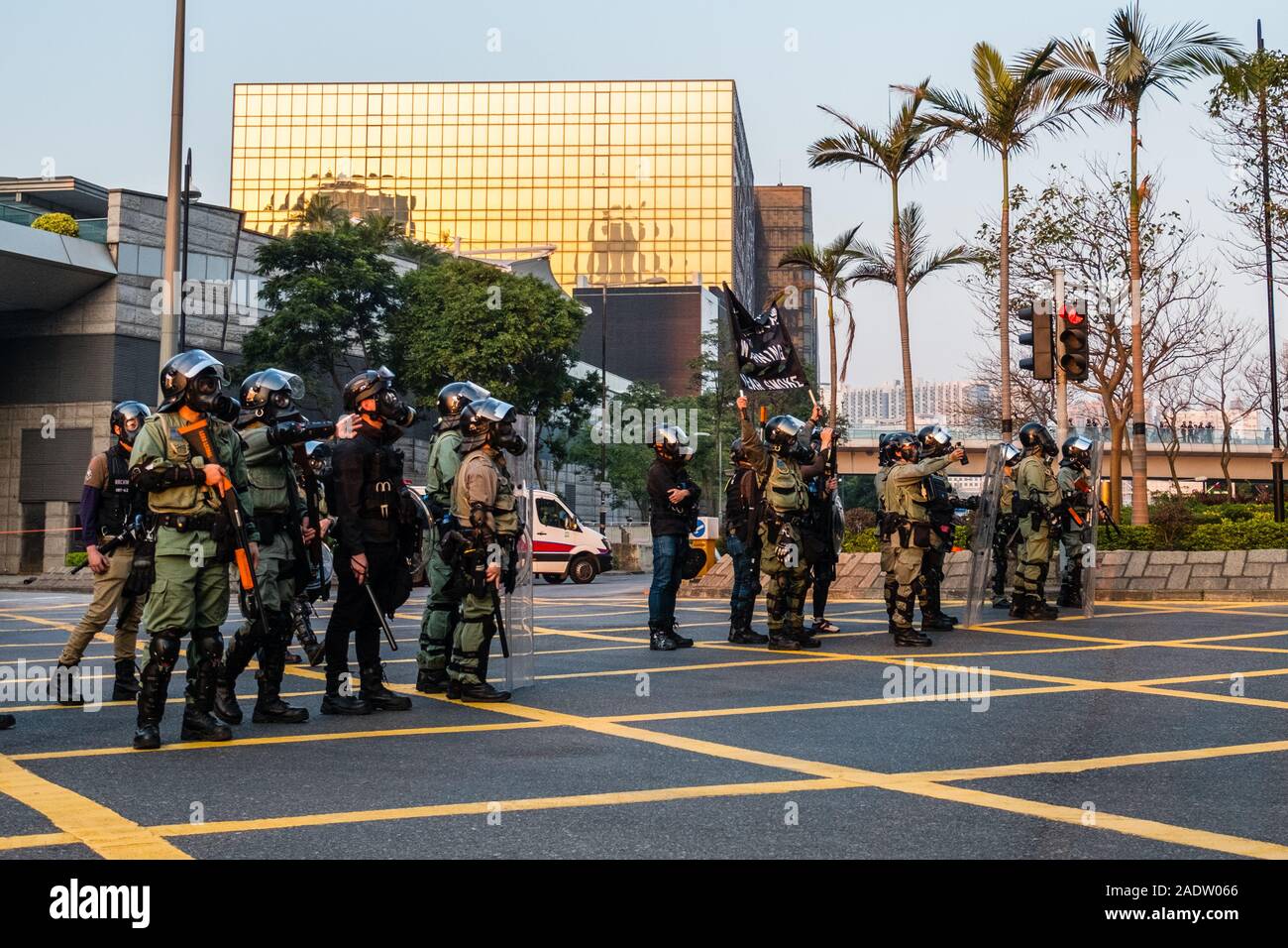 HongKong - December 01, 2019: Riot Police on demonstration during the ...