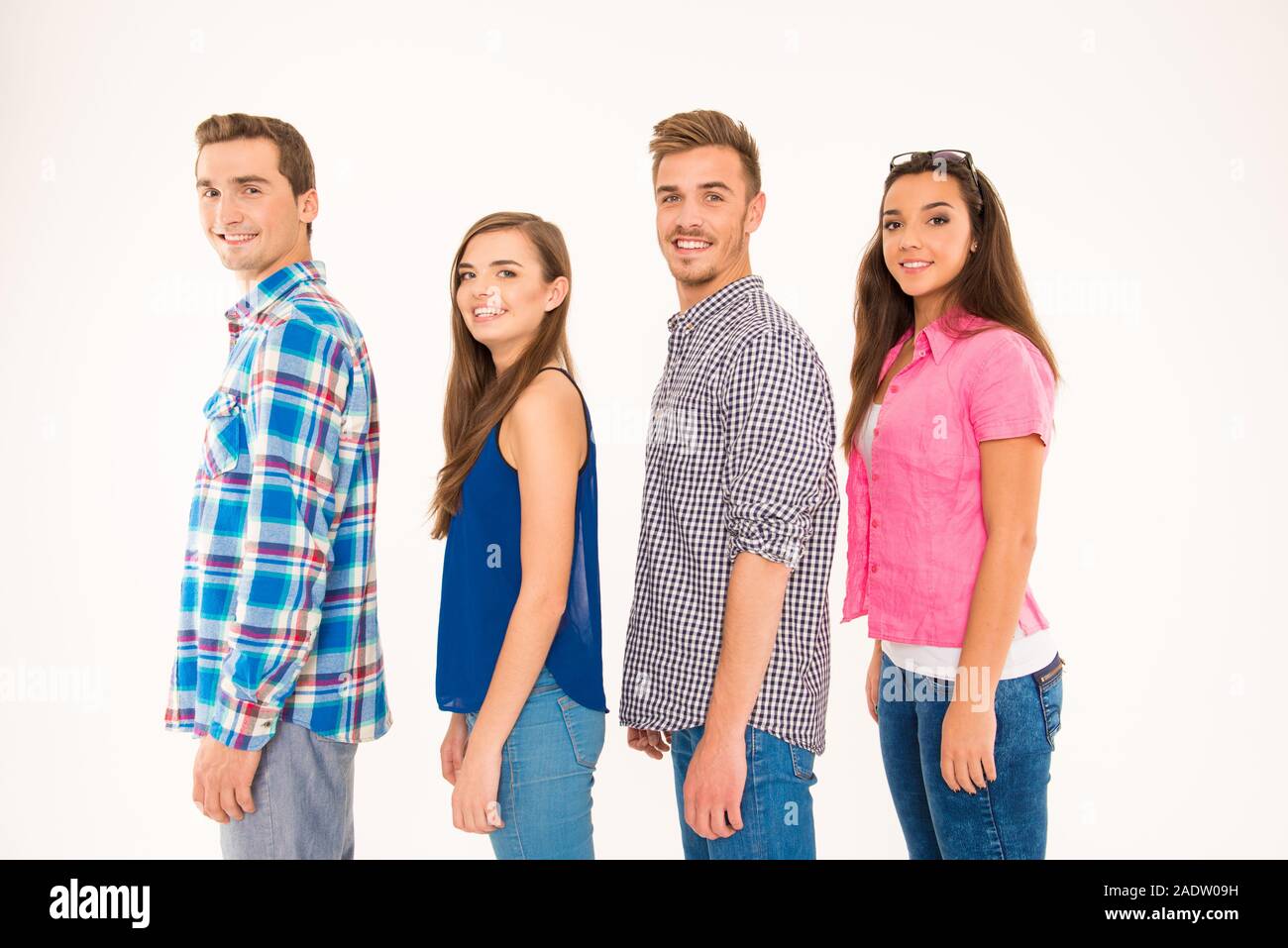 Group students standing in line hi-res stock photography and images - Alamy