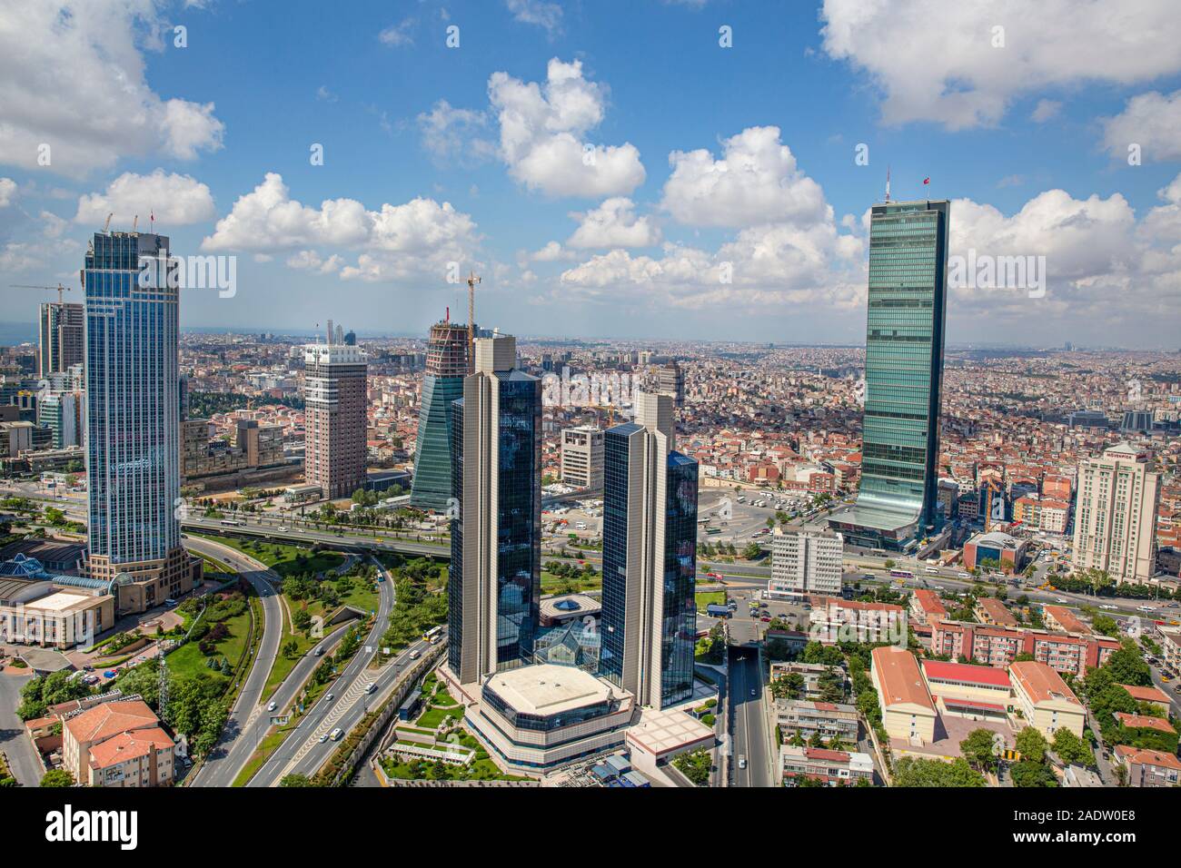 Aerial view levent business district hi-res stock photography and ...