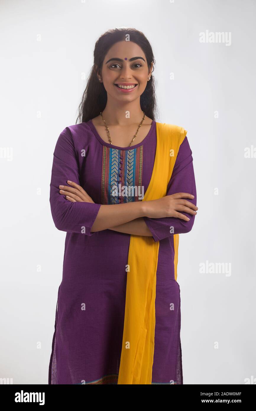 Happy and confident single woman Stock Photo - Alamy