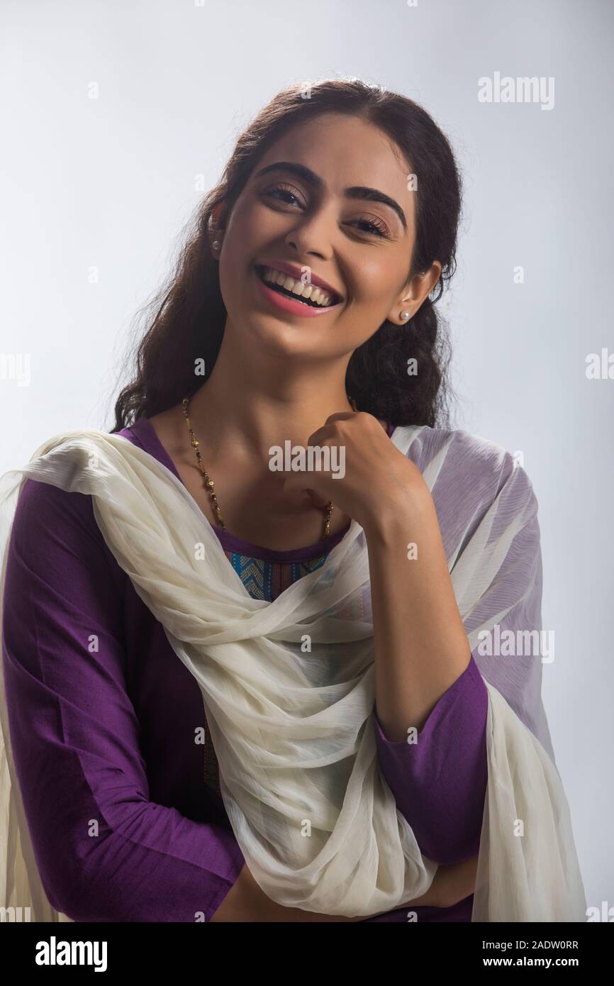 Portrait of an extremely happy single woman Stock Photo - Alamy