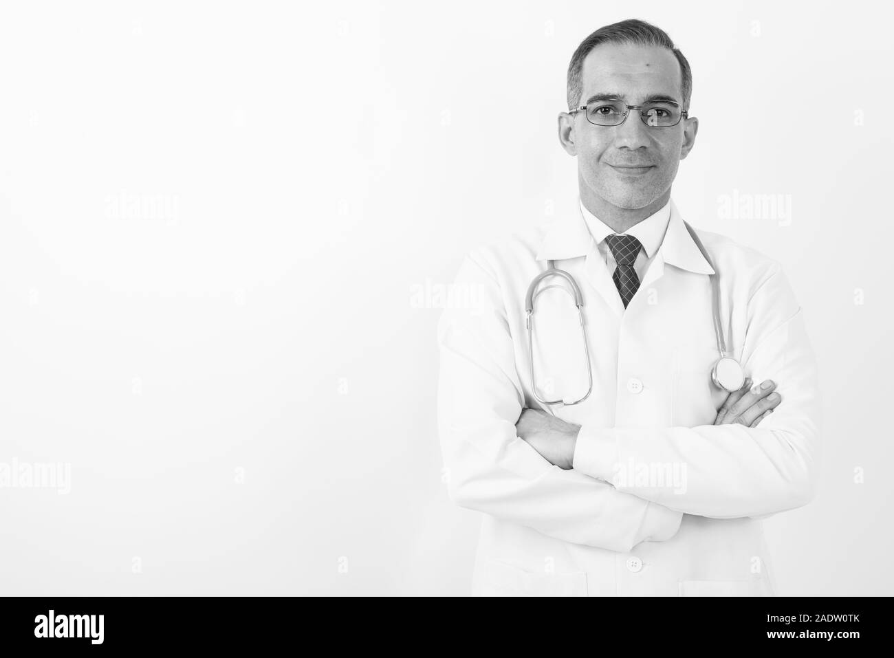 Mature Persian man doctor in black and white Stock Photo - Alamy