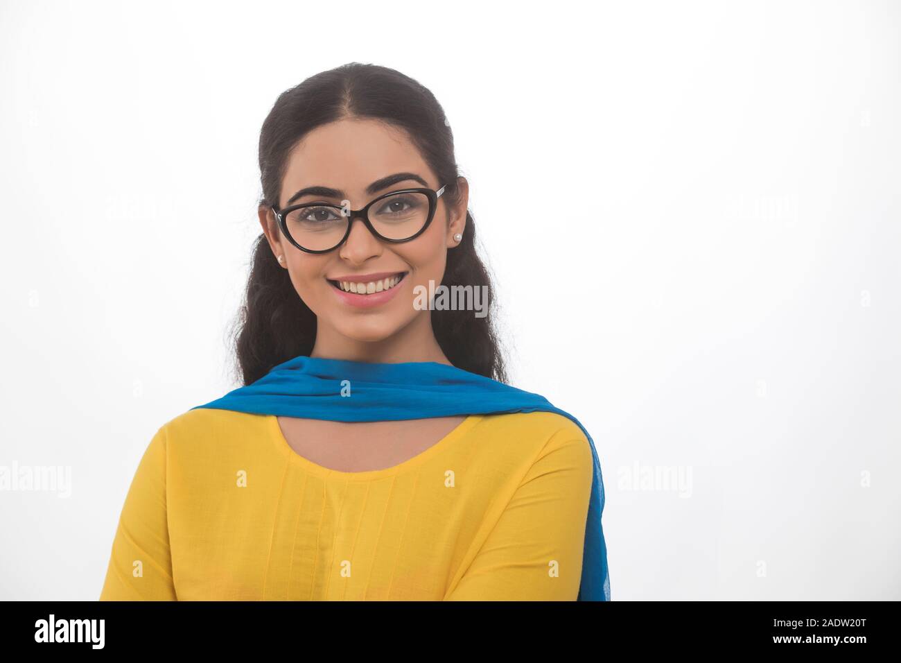 Portrait of a happy single woman Stock Photo - Alamy